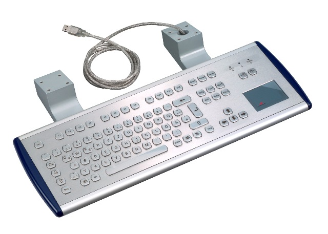 Medium-travel metal keyboard with touchpad prepared for pultmounting ...